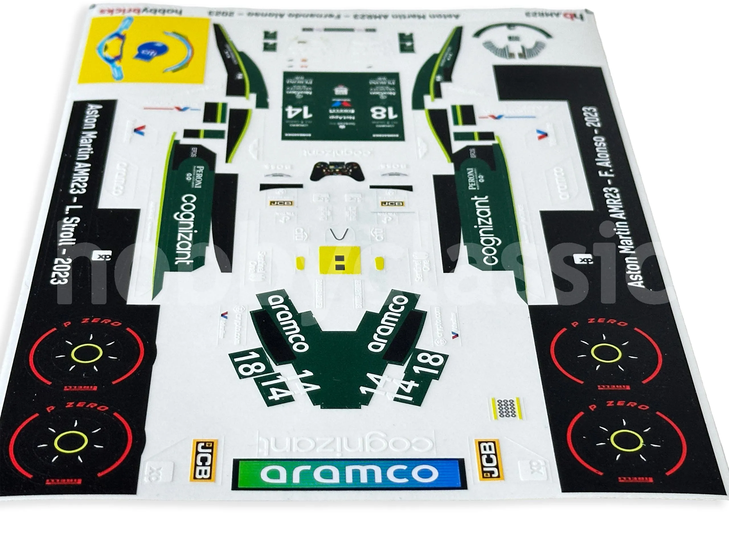 Pre-Cut Stickers - AM AMR23 - 2023 Season - Custom Brick MOC