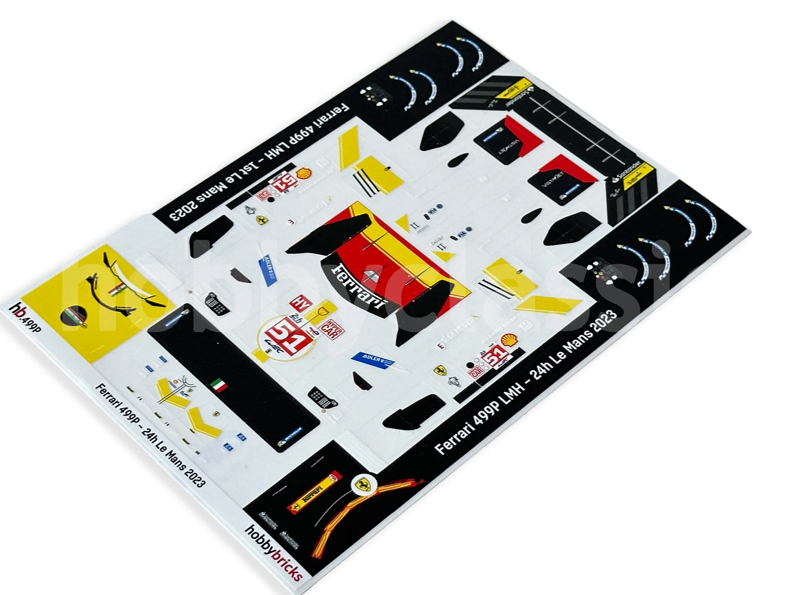 Pre-Cut Stickers - F 499P - 24h Le Mans 2023 - Custom Brick MOC