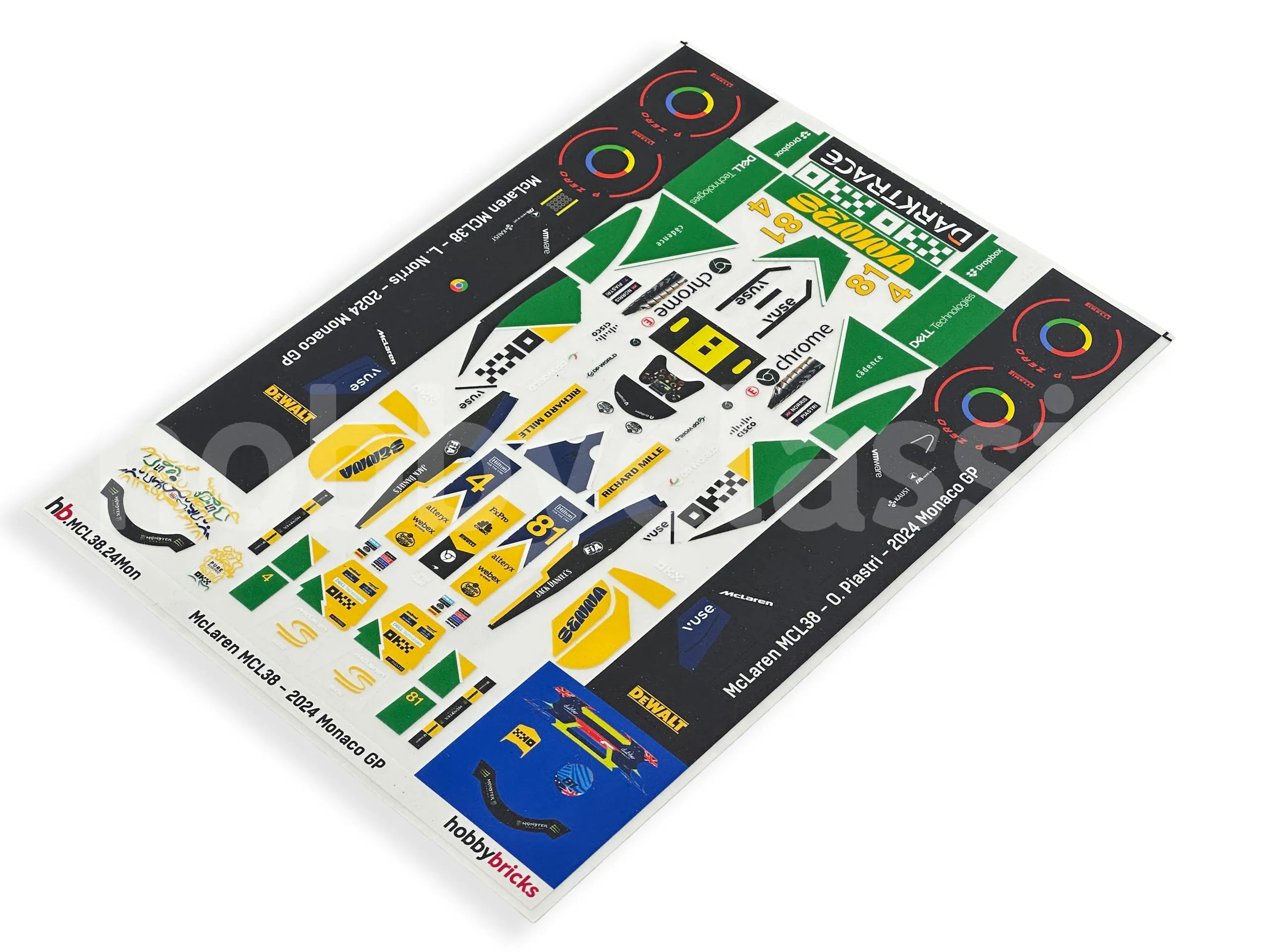 Pre-Cut Stickers - MCL38 - 2024 Monaco GP - Custom Brick MOC