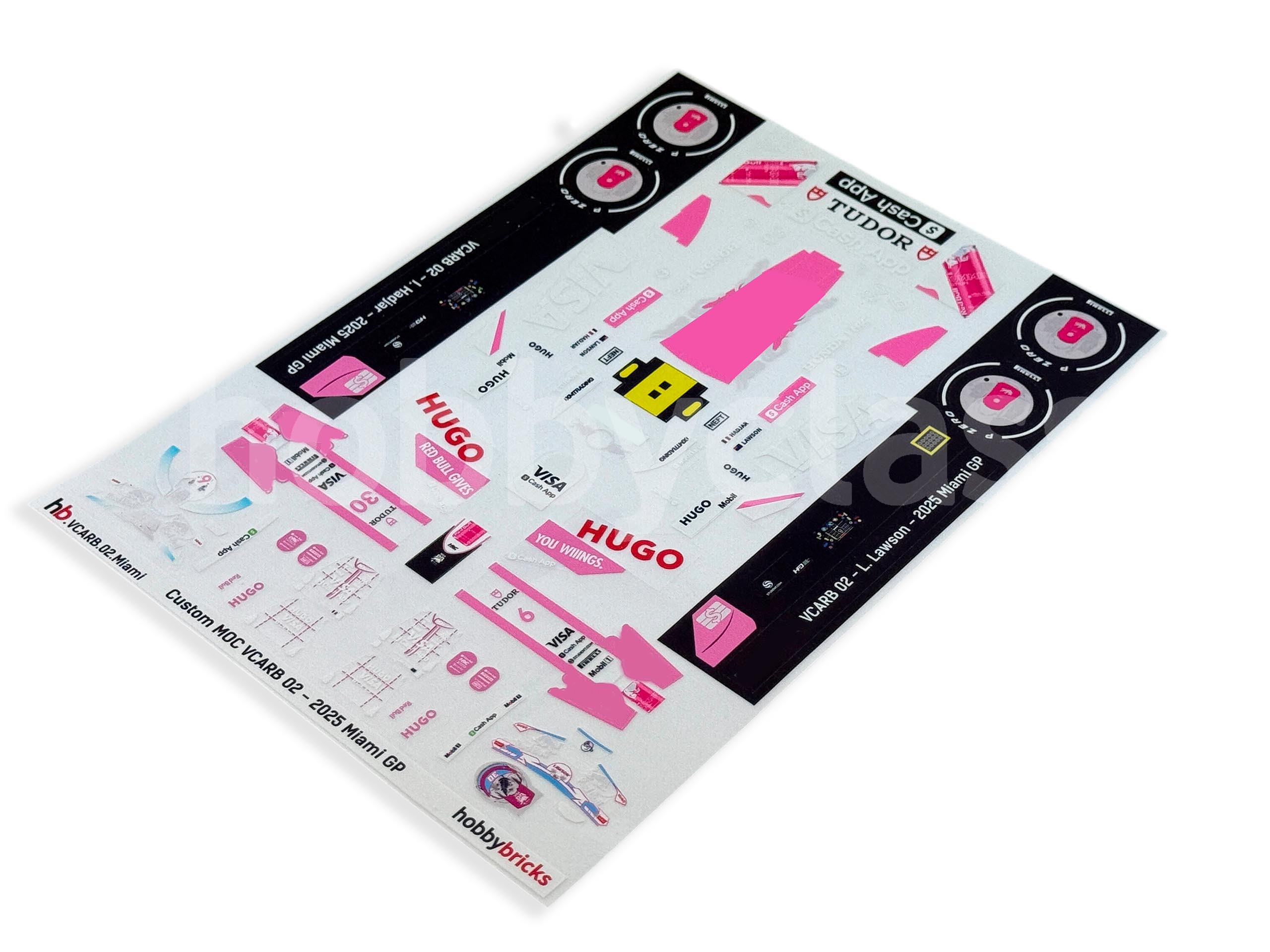 Pre-Cut Stickers - RB02 - 2025 Miami GP - Custom Brick MOC